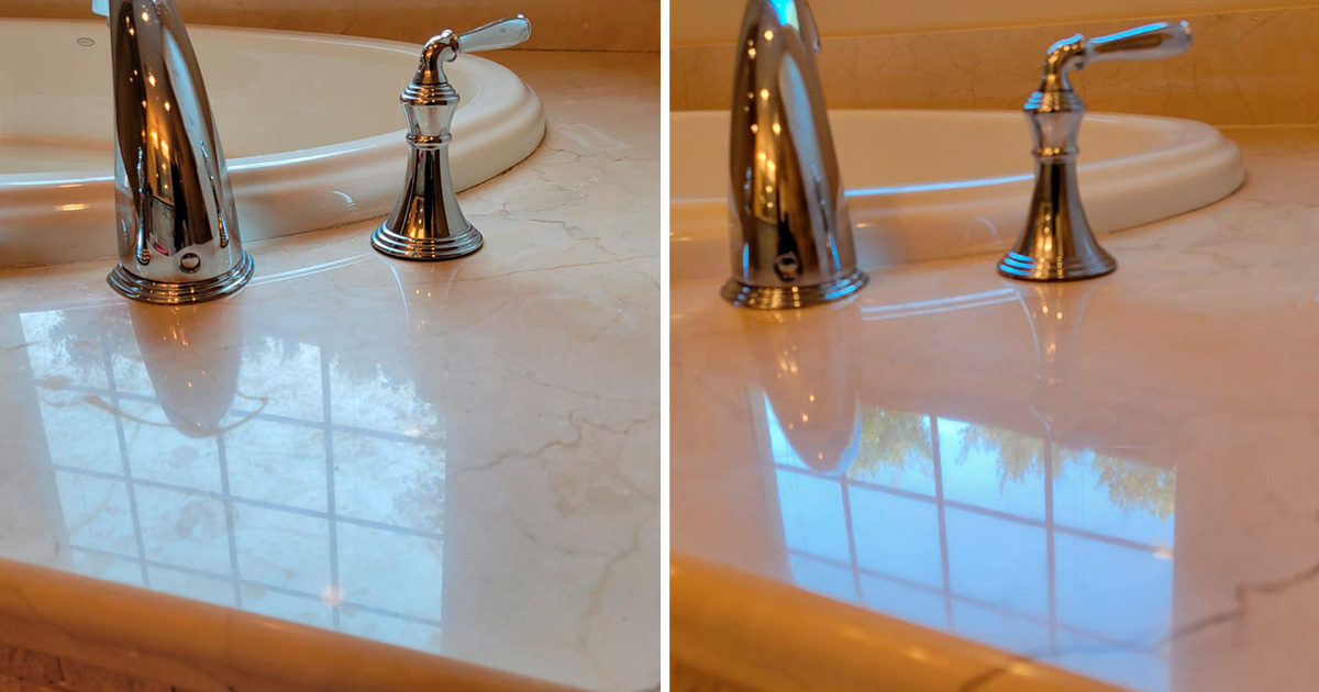 A Marble Surface in Cornelius NC Has a Breathtaking Shine After a Stone ...